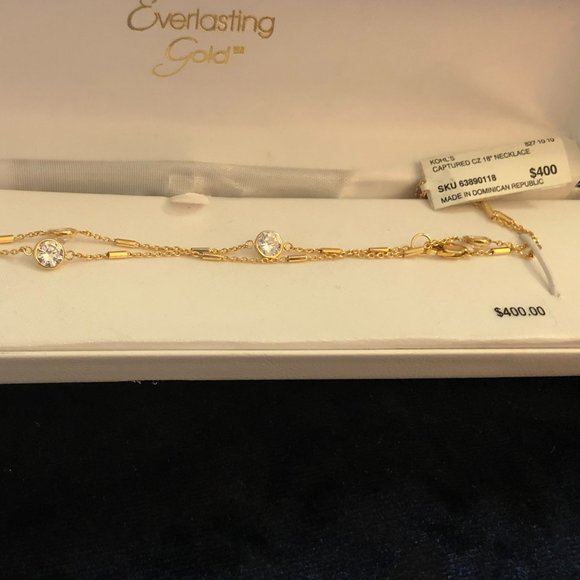Everlasting Gold | Jewelry | K Everlasting Gold Captured Cz Necklace ...